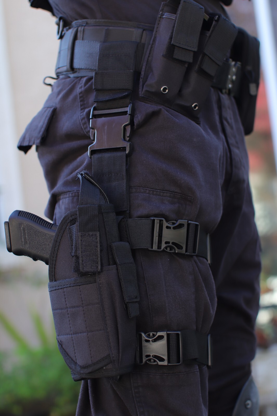 Tactical Battle Belt/Pistol Belt Set with MOLLE Pouches and Drop Leg ...