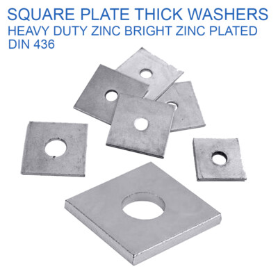 M16 - 16mm x 75mm x 6mm SQUARE THICK PLATE HEAVY DUTY WASHERS STEEL BZP ...