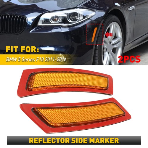 Front Bumper Reflector Side Marker Lights For 11-16 BMW 5 Series 528i ...