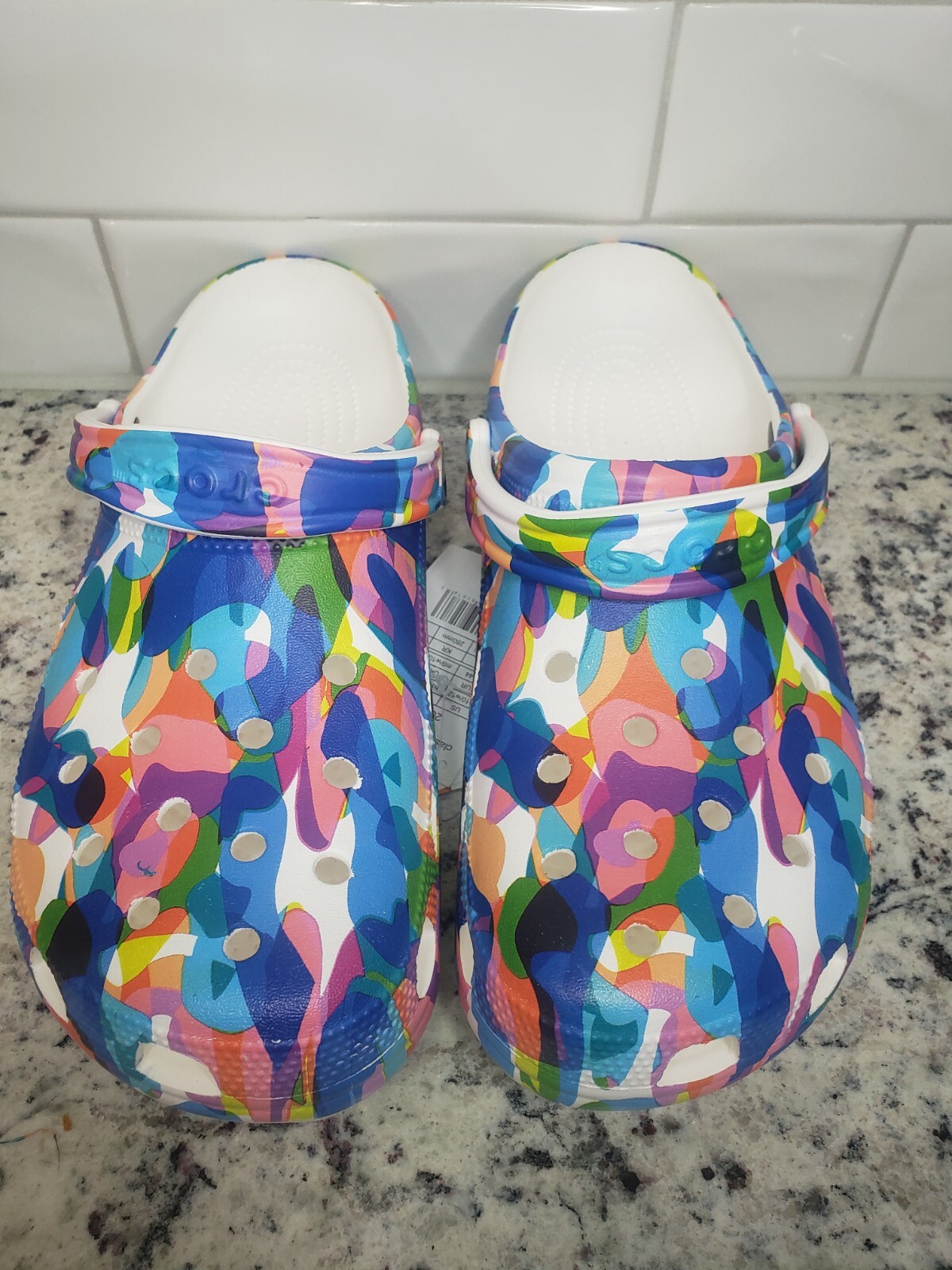 Crocs Classic Confetti Bubble Block Clogs White/Multi Color M 10 W 12 ...