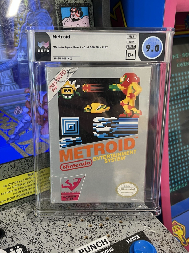 1987 Nintendo NES Metroid Oval SOQ Rev A WATA 9.0 B+ SEALED NEW - Samus ...