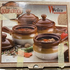 Gourmet Ceramic Soup Crock Set by WELCO 16oz for sale online | eBay