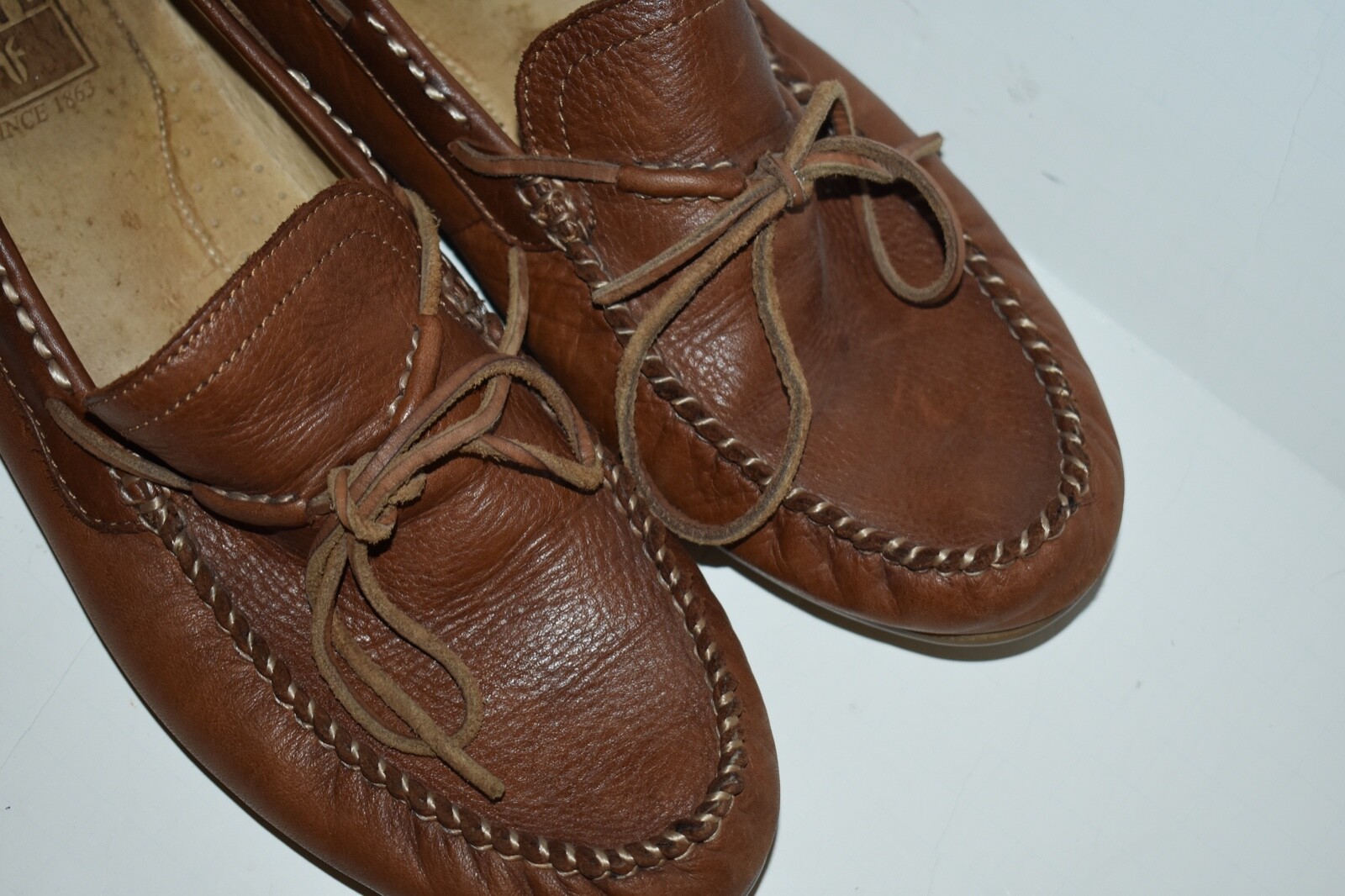 Frye Driving Moccasins Cognac Leather Men Size 10 | eBay