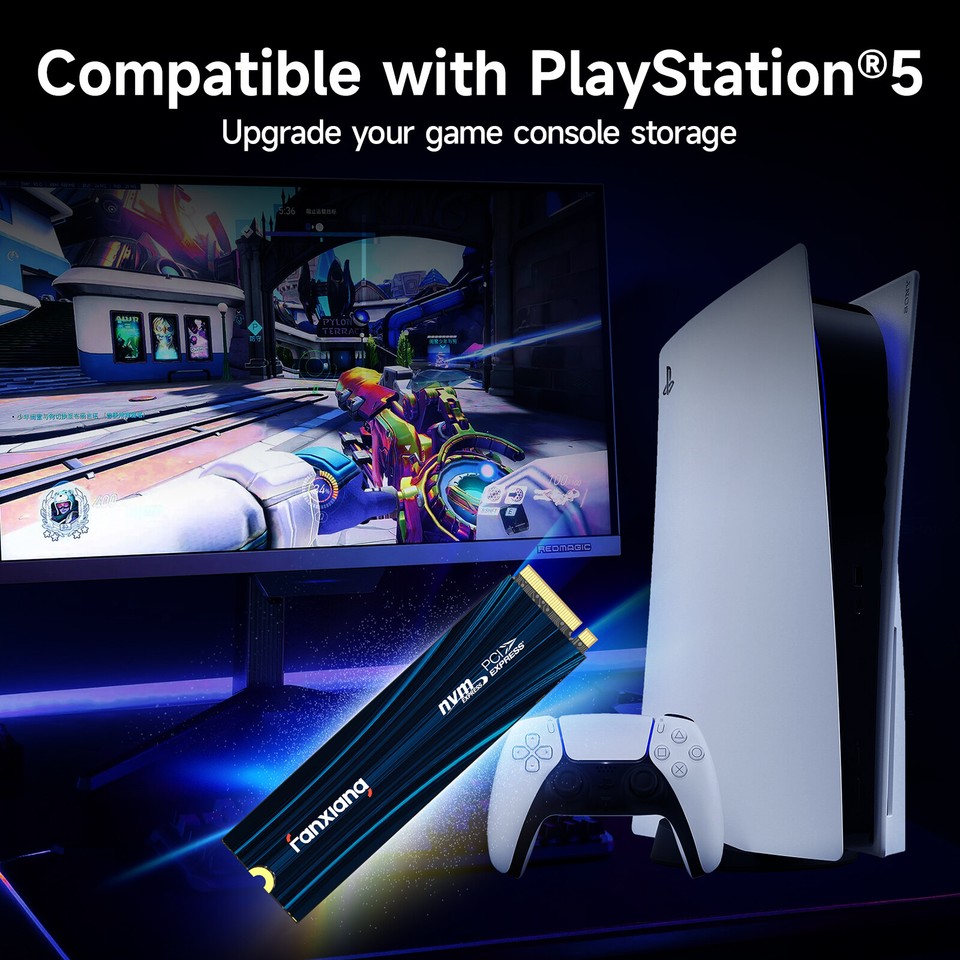 Fanxiang PS5 SSD 1TB NVMe M.2 SSD 4.0 PCIE 7300MB/S internel Solid ...