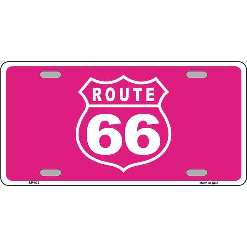 US Route 66 Pink Novelty Metal License Plate Tag LP-025 | eBay