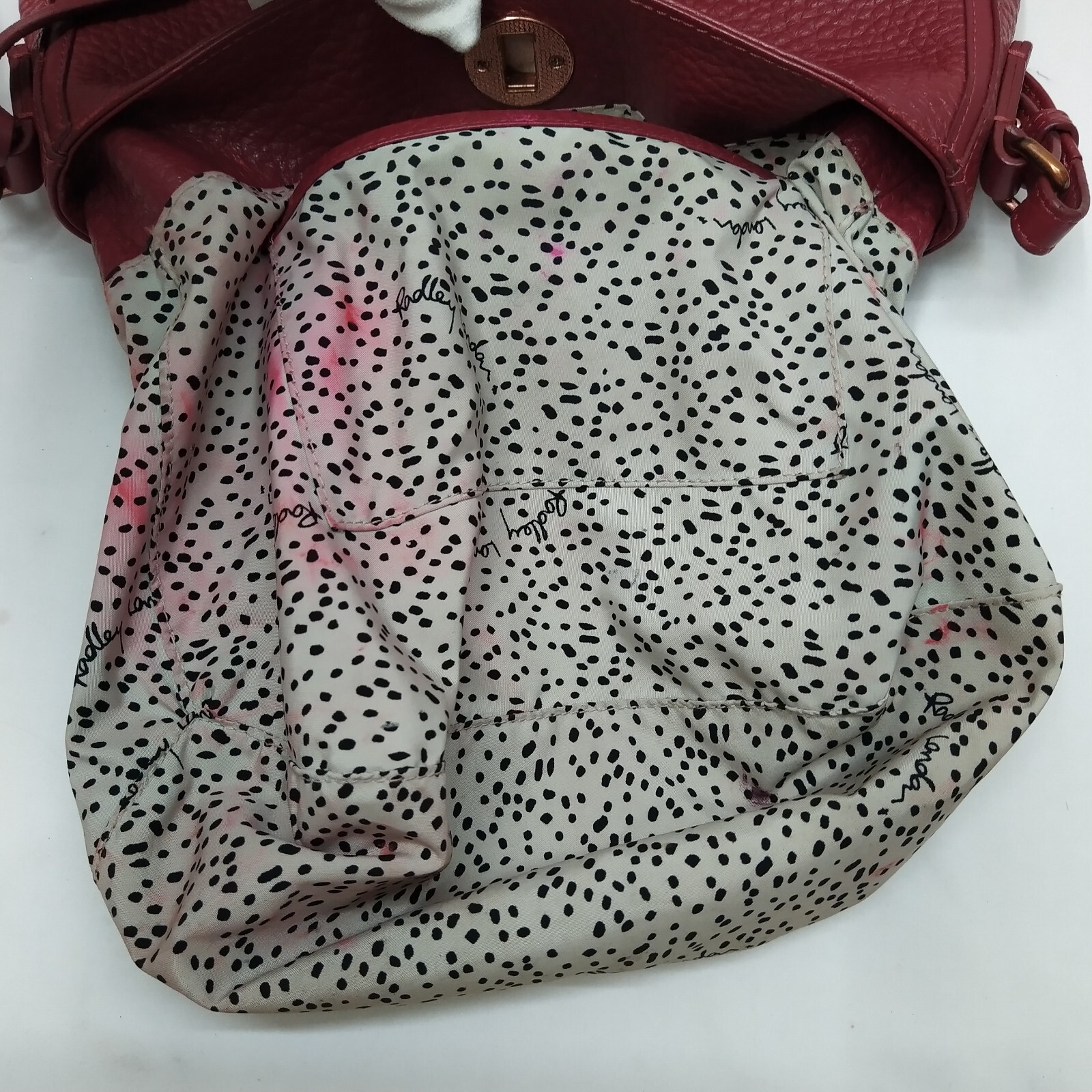 Radley Red Pebbled Leather Turnlock Closure Crossbody Bag | eBay