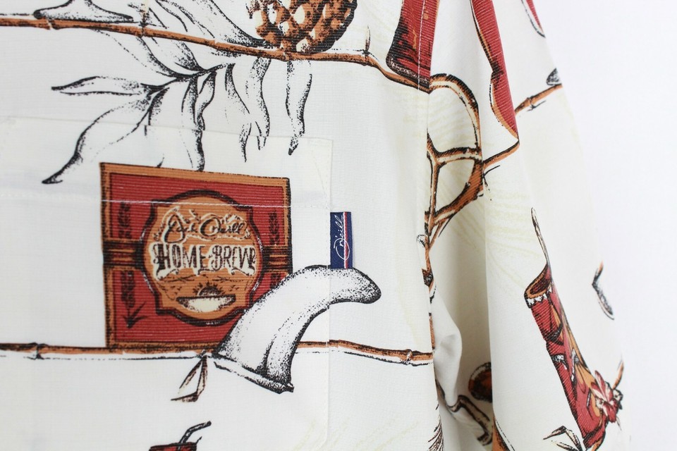 Jack Oneill Collection Mens Small Hawaiian Camp Button Shirt Beer ...