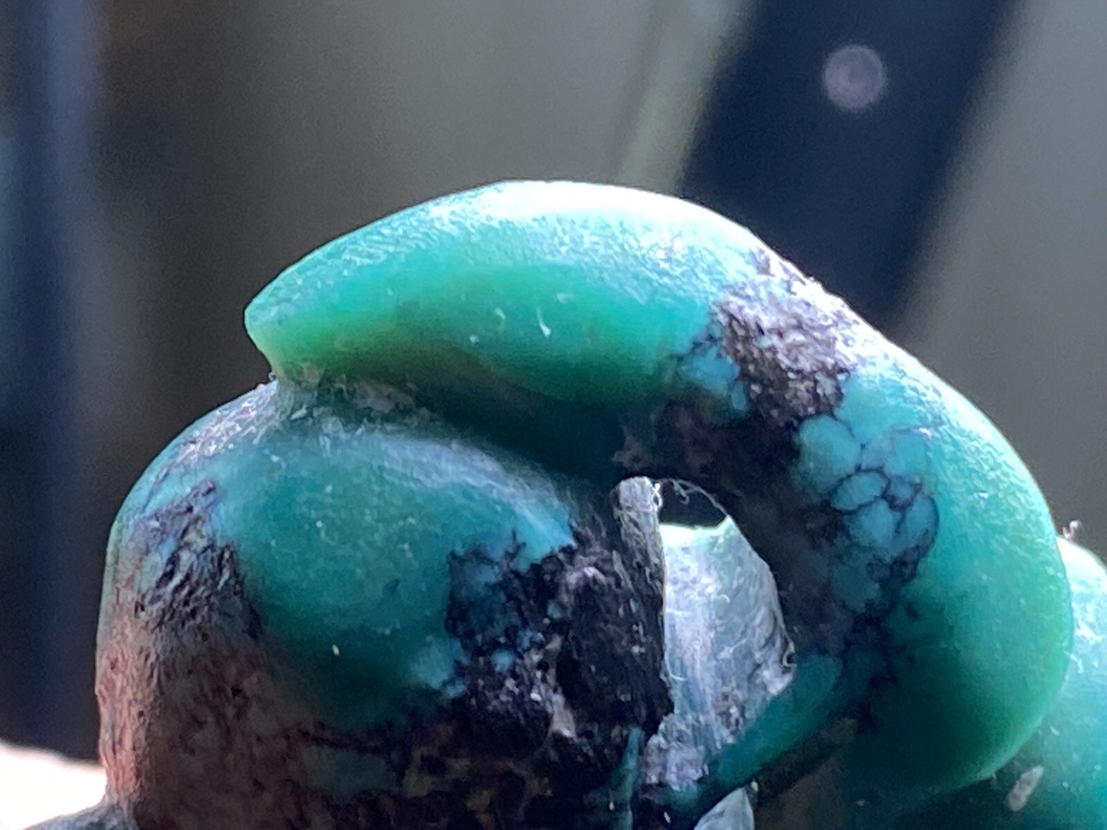 Antique Asian carving art turquoise pendant - Gem