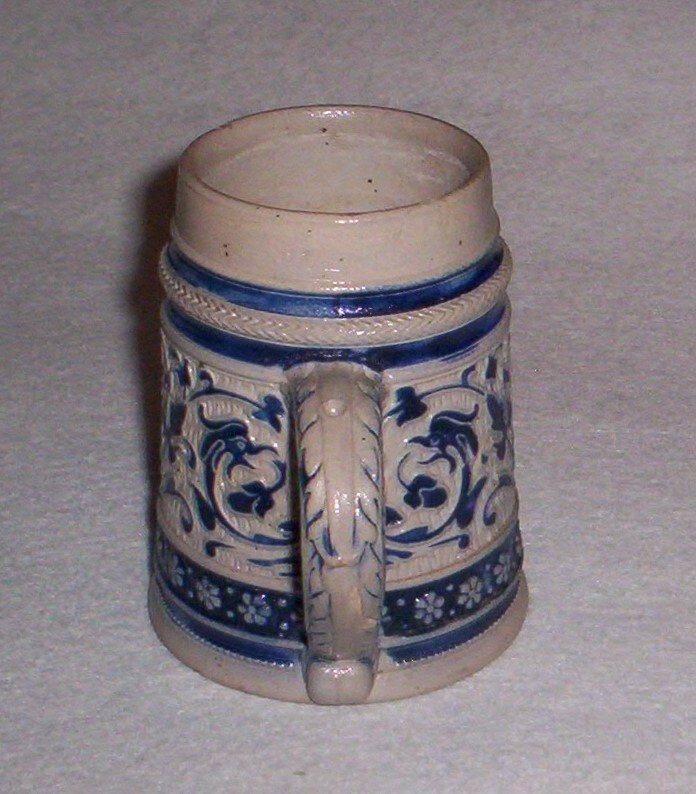 Antique German Stoneware Cobalt Blue Salt Glazed German Beer Stein 3/10 ...
