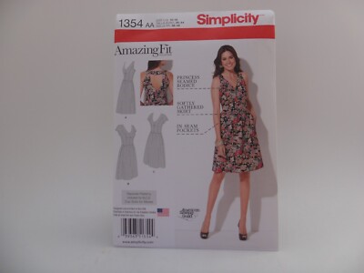 Simplicity 1354 Amazing Fit Princess Seam Dress Pattern 10-18 or 20W ...