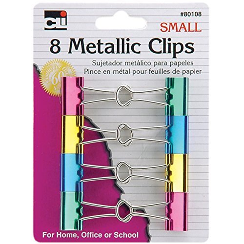 Binder Clips, Metallic, Assorted Colors (80108) 8-Pack Metalic Small | eBay