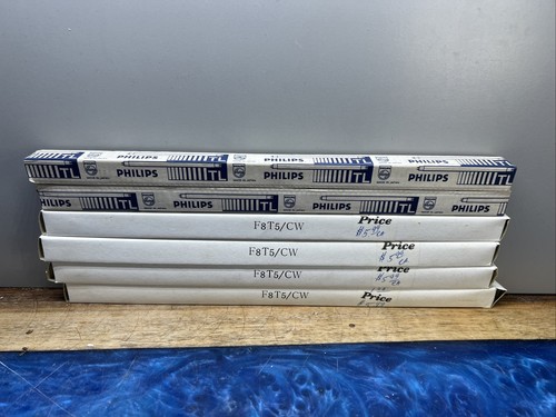 6X F8T5 CW Fluorescent Bulbs 12” F8T58W Cool White Fluorescent Lot Of 6 ...
