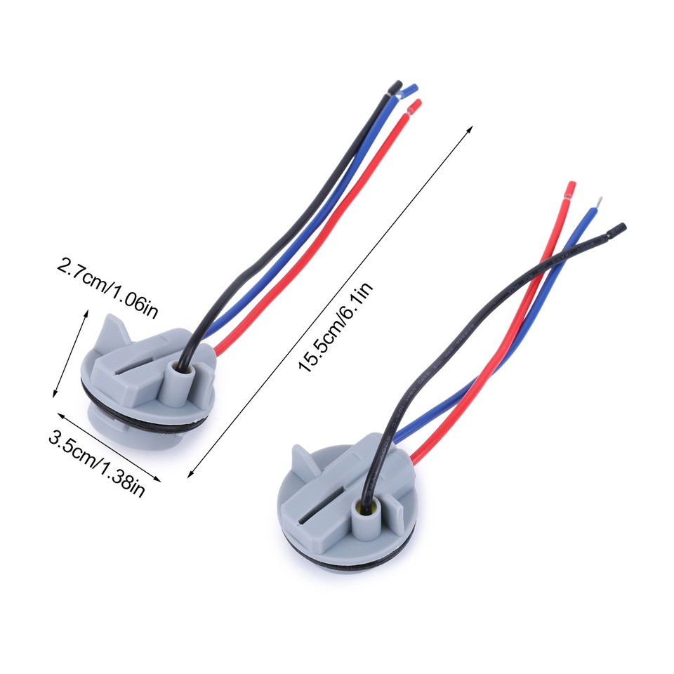 2PCS 1157 2357 LED Pig Tail Plug Stop Brake Turn Light Bulb Socket ...