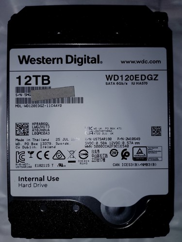 5MG* 7/25/24- NEW 0hrs *Read Ad* Western Digital WD120EDGZ 12TB 3.5 ...