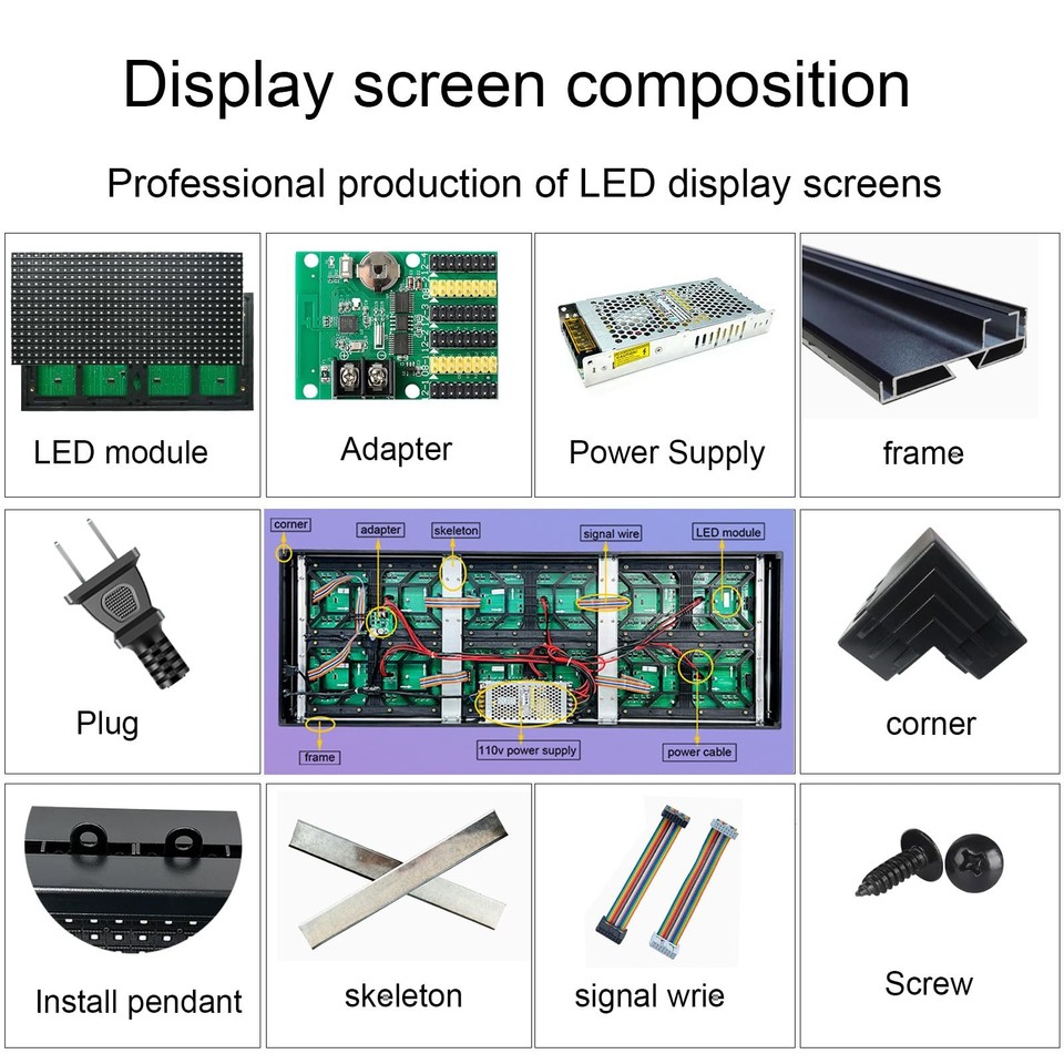 P6 Programmable Scrolling Led Sign Custom Digital Signage Displays ...