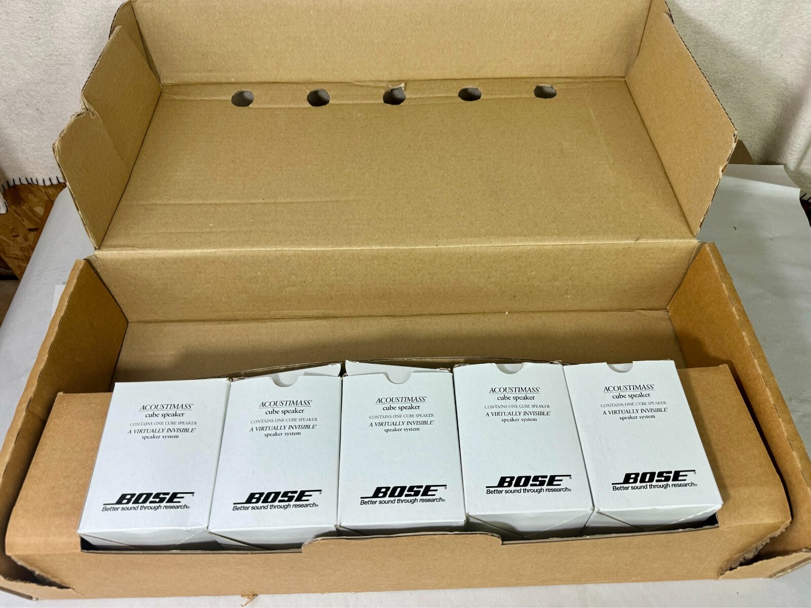 Lot of 5 Bose Acoustimass Cube Black Speakers in Box with Plastic | eBay
