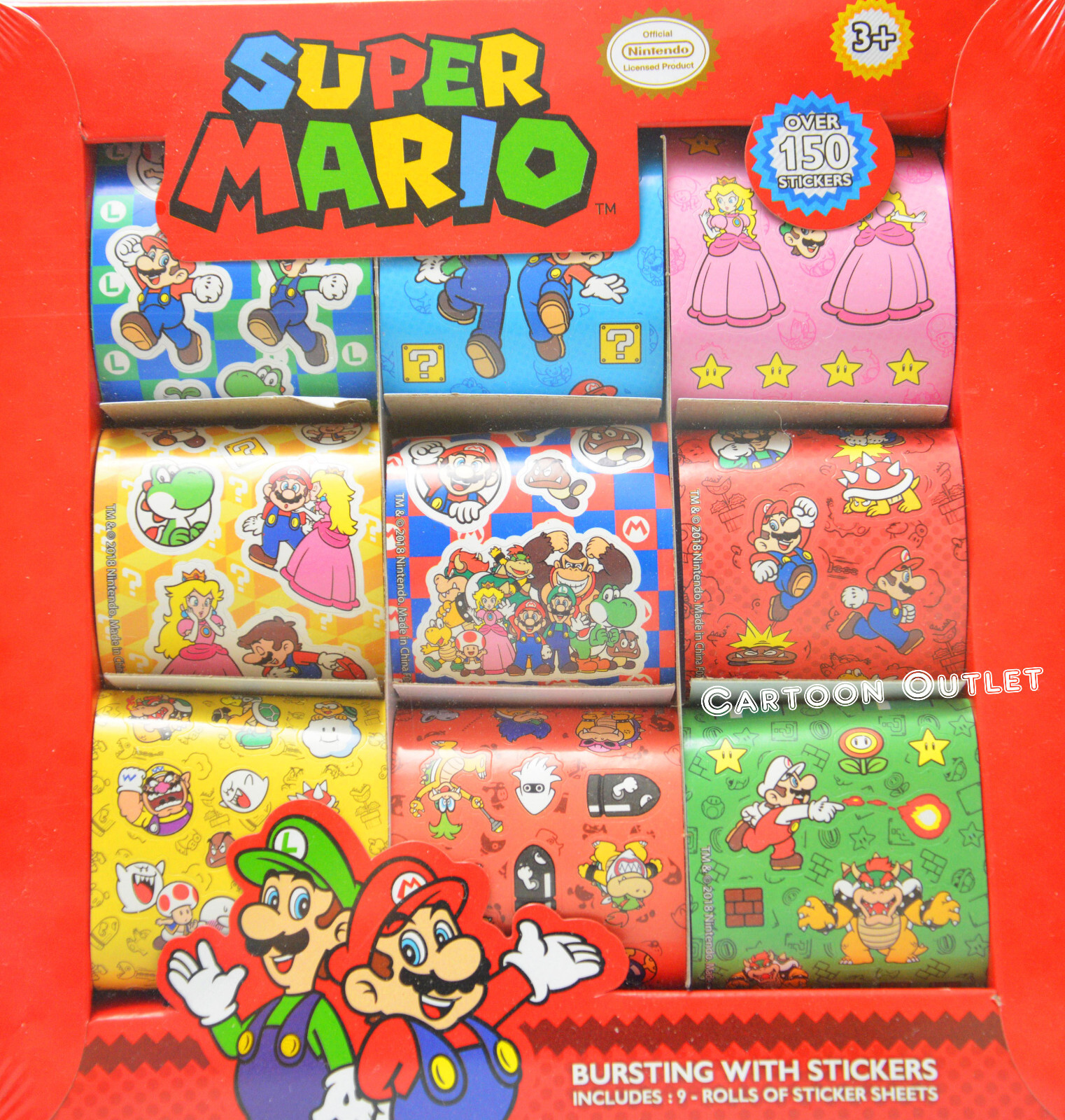 Nintendo Super Mario Mini Stickers Luigi Princess Peach Bullet Bill Shy ...