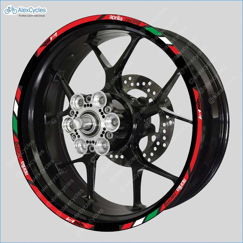 aprilia RACING Motorcycle Wheel Rim Decals Stickers Laminated Set RSV4 ...