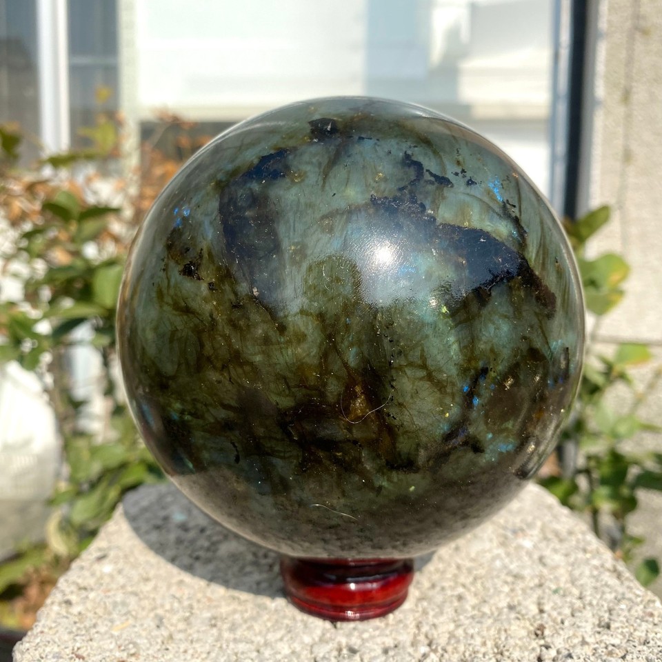 5.45LBNatural slender stone ball Madagascar polished crystal spiritual ...