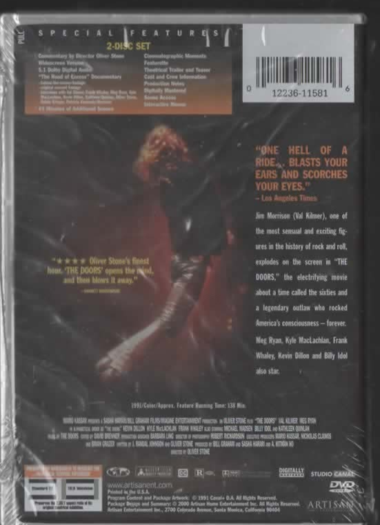 THE DOORS SPECIAL EDITION VAL KILMER JIM MORRISON 2 DISC DVD BRAND NEW ...