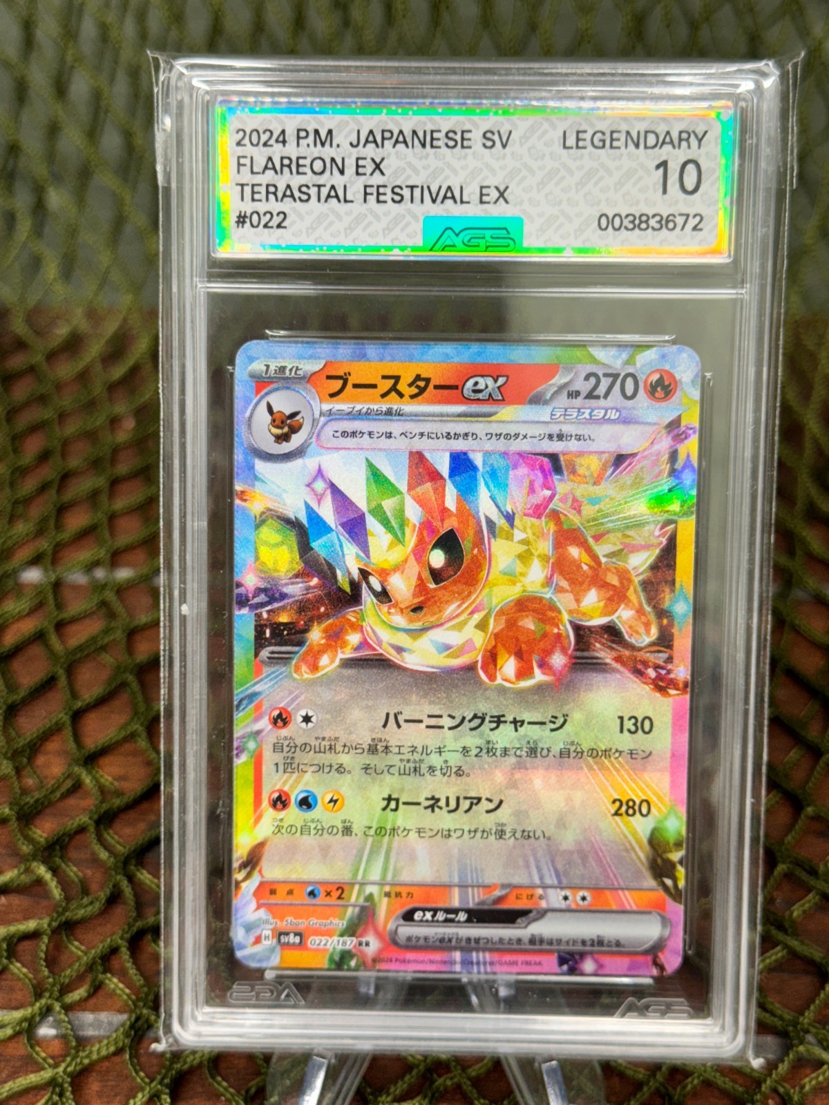 *AGS **LEGENDARY** 10* FLAREON EX ~ Pokemon TCG: Japanese TERASTAL FEST ...
