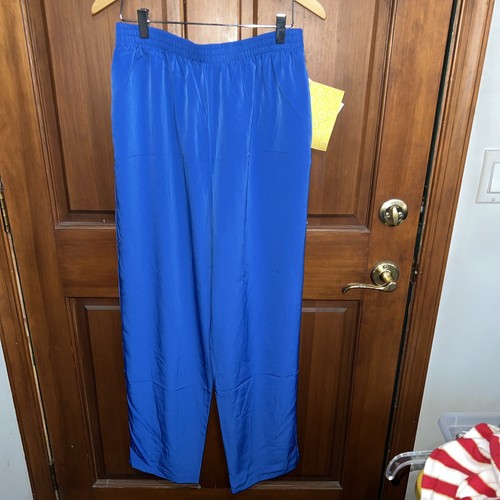 Susan Graver Regular Peach skin Pull On Pants Blue Size Large 14 - 16 ...