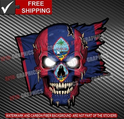 Guam Flag SKULL Guamanian Vinyl Decal Sticker State Map A | eBay
