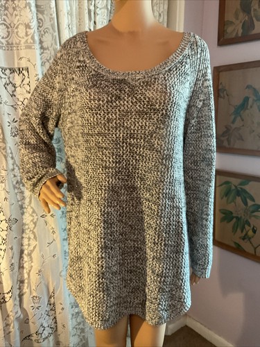 Torrid Plus Size Sweater Women Sz 1 Marled Gray Slouchy V Neck Long ...