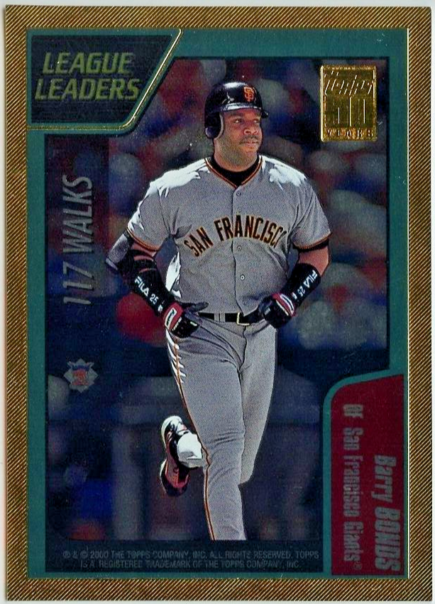 2001 Topps - League Leaders Gold #395 Barry Bonds, Barry Bonds, Jason ...