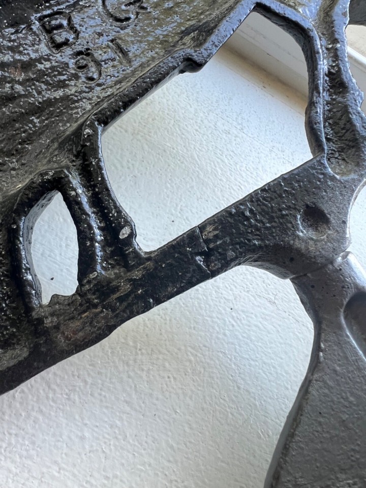 1889 GLOEKLERS American Folk Art CAST IRON Butcher's Trade Sign Kansas ...