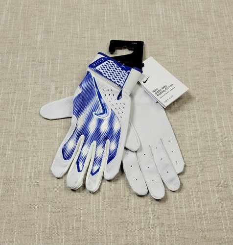 NIKE Alpha Elite Batting Gloves Large Blue White Dri Fit Unisex ...