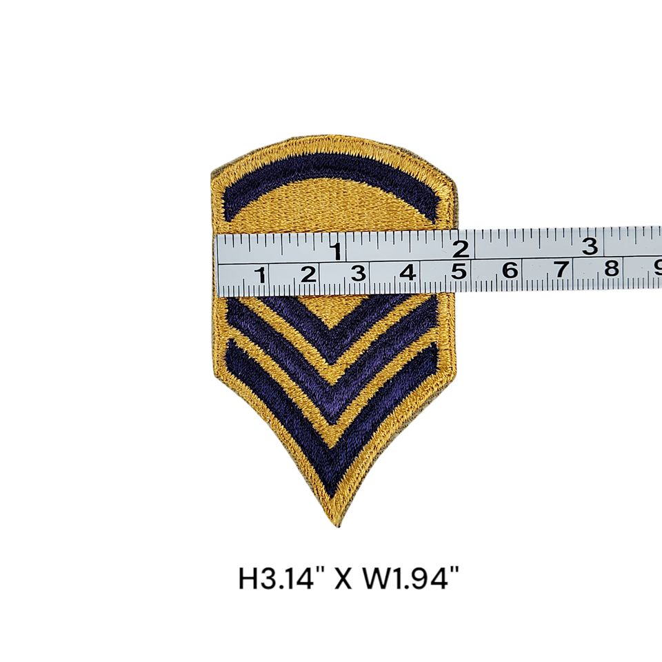 WW2 Korea Era Staff Sergeant Sleeve Embroidered Patch Blue Gold Vintage ...