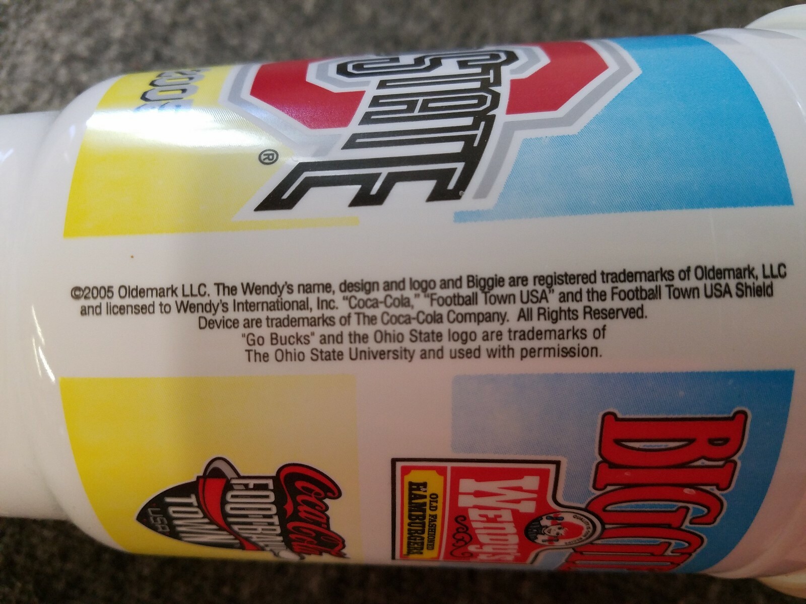 2005 Ohio State Buckeyes Wendy's Biggie Coca Cola Plastic Cup Lot of 3 ...