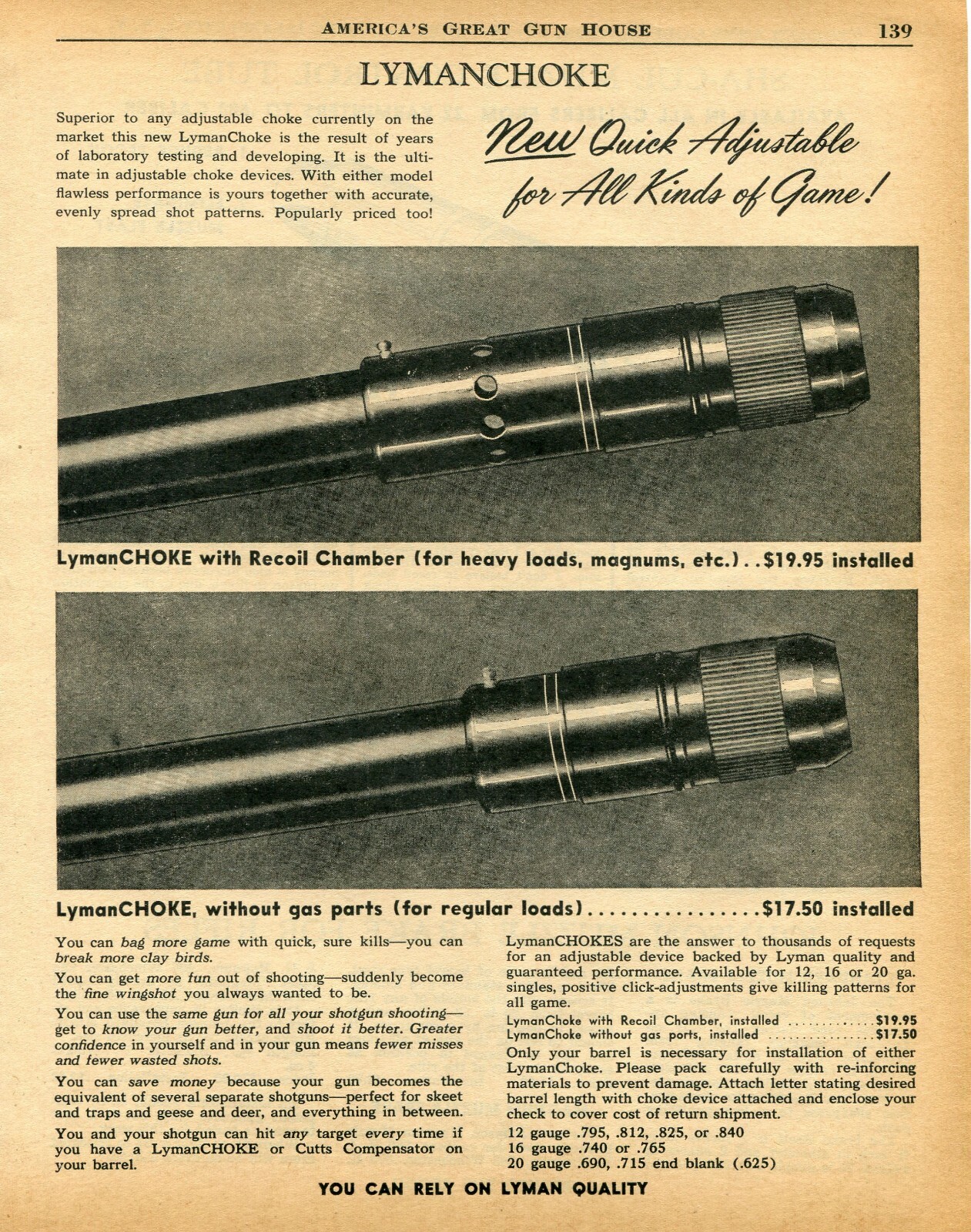 1959 Print Ad of Lyman Lymanchoke Shotgun Choke | eBay