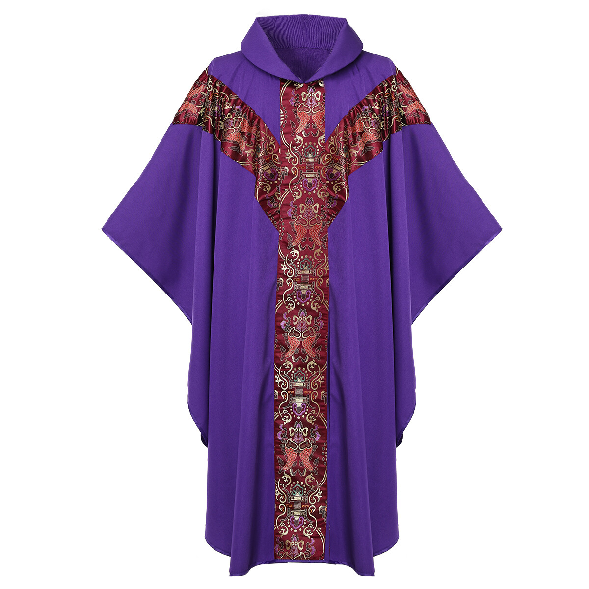 Christian Priest Chasuble Clergy Pastor Liturgical Mass Robe With Stole ...