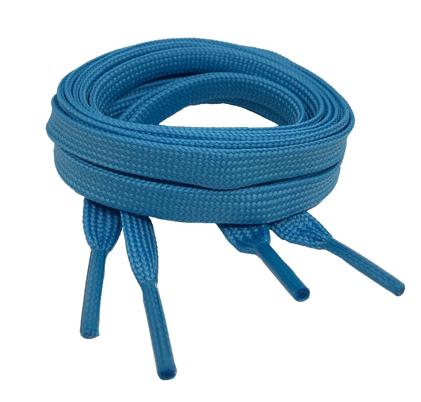 FLAT BLUE SHOE LACES LONG SHOELACES - 8mm wide - 11 LENGTHS - 5 SHADES ...