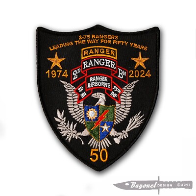 US Army Ranger - 2nd Battalion, 75th Infantry Reg - 50 Year Anniv patch ...