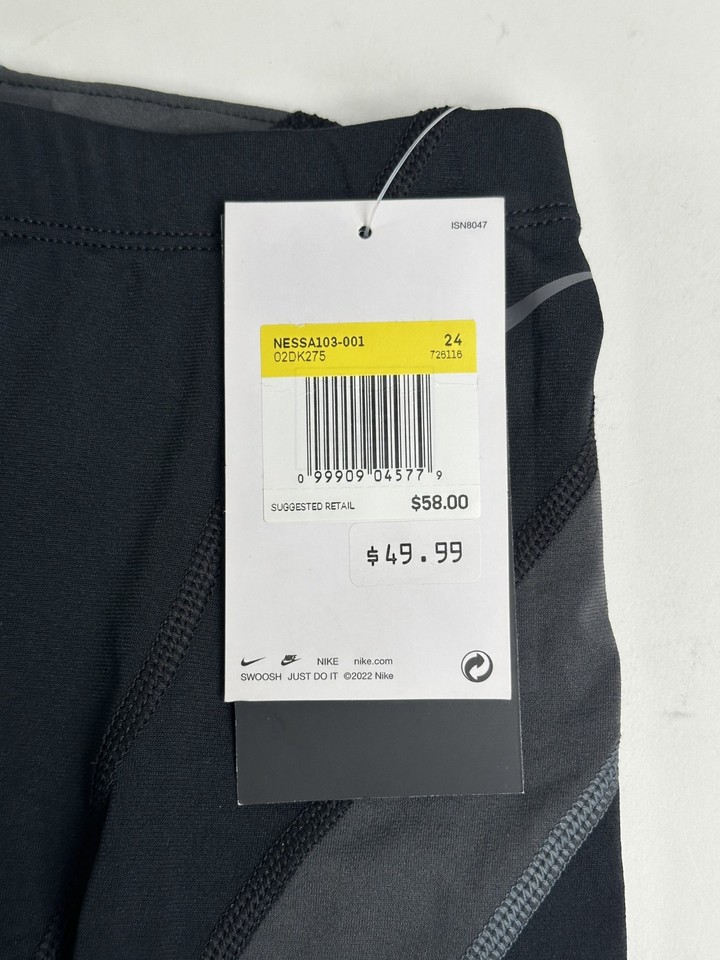 Nike Swim HydraStrong Vex Colorblock Mens Jammer Black Gray Quick Dry ...