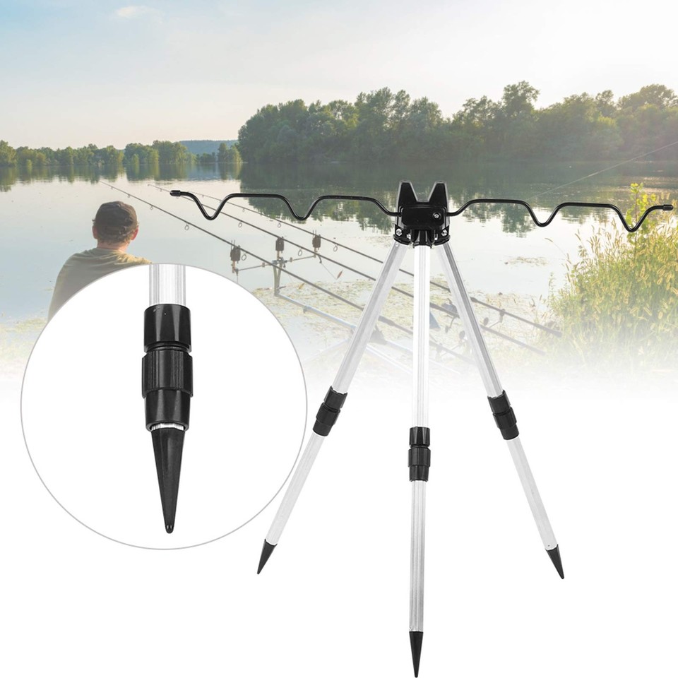 Fishing Pole Tripod Bracket, Aluminum Alloy Portable Folding Fishing ...