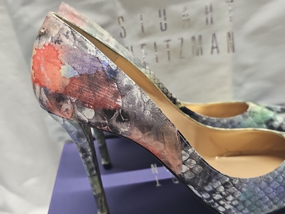 Stuart Weitzman Naughty Collection PRETTY PYTHON PATENT Size 12W ...