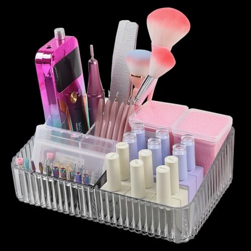 Nail Drill Machine & Bits Storage Box, 10 Holes Acrylic Drill Bit ...