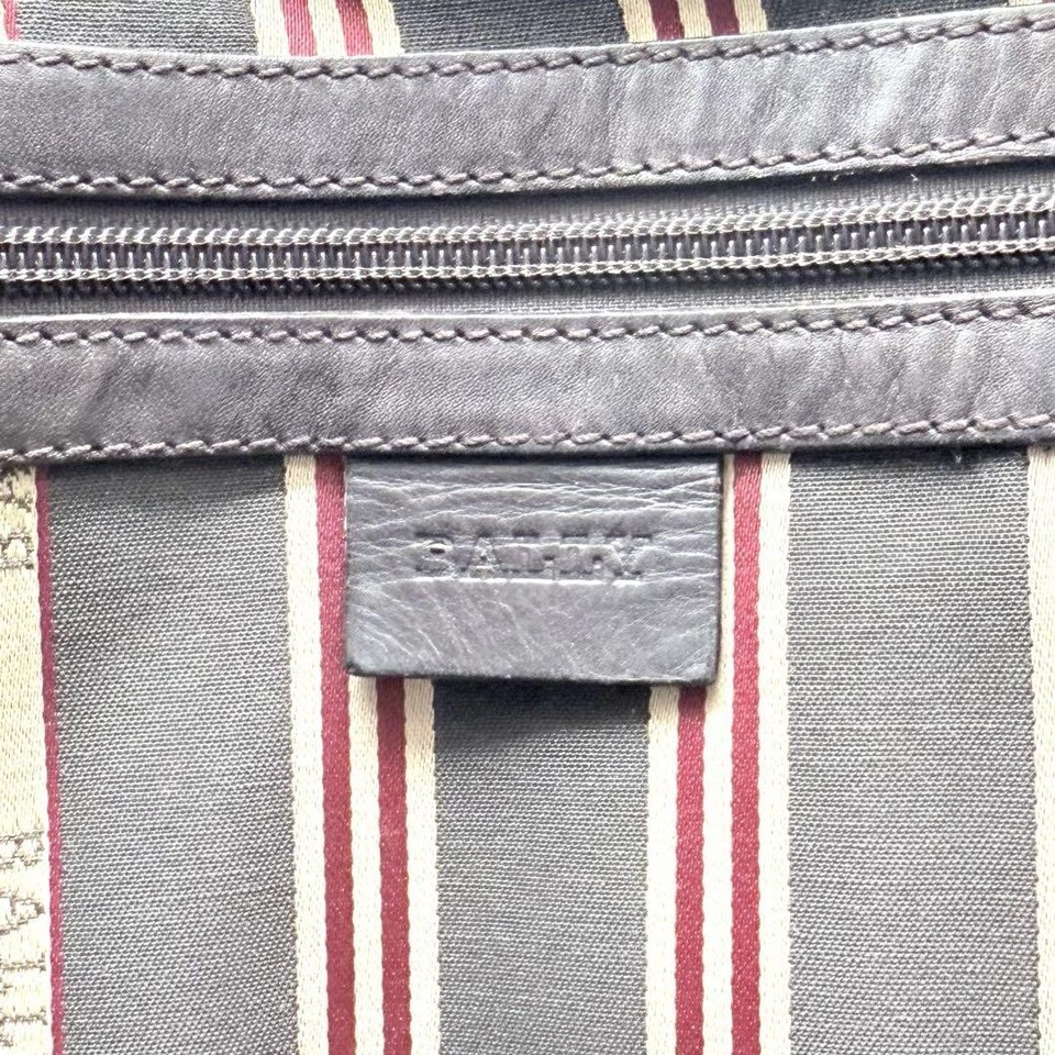 BALLY Tripe Leather Tote Bag Brown Padlock Authentic | eBay