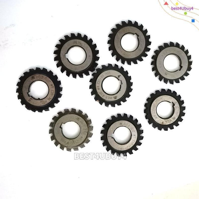 8Pcs/Set M0.5 PA20 Bore16 mm 1#2#3#4#5#6#7#8# Involute Gear Cutters ...