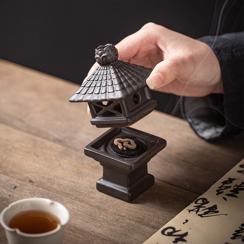 1PCS Ceramic Incense Burner with 3 Incense Blocks Lighthouse Shaped ...