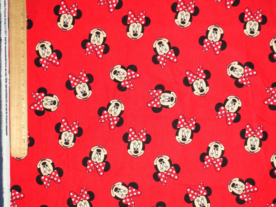 FAT QUARTER DISNEY MINNIE MOUSE FABRIC TOSS SPRINGS CREATIVE QUILTING ...