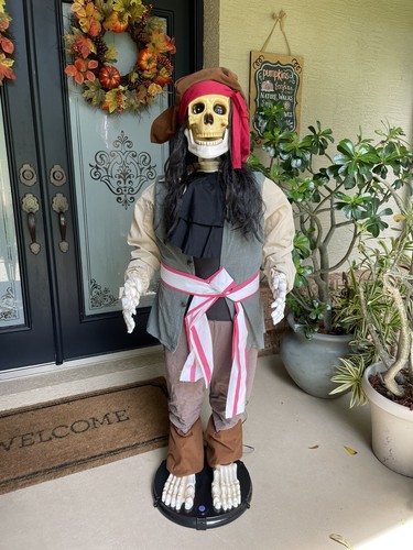Rare GEMMY 5' Foot Halloween ANIMATED DANCING PIRATE SKELETON Sings ...
