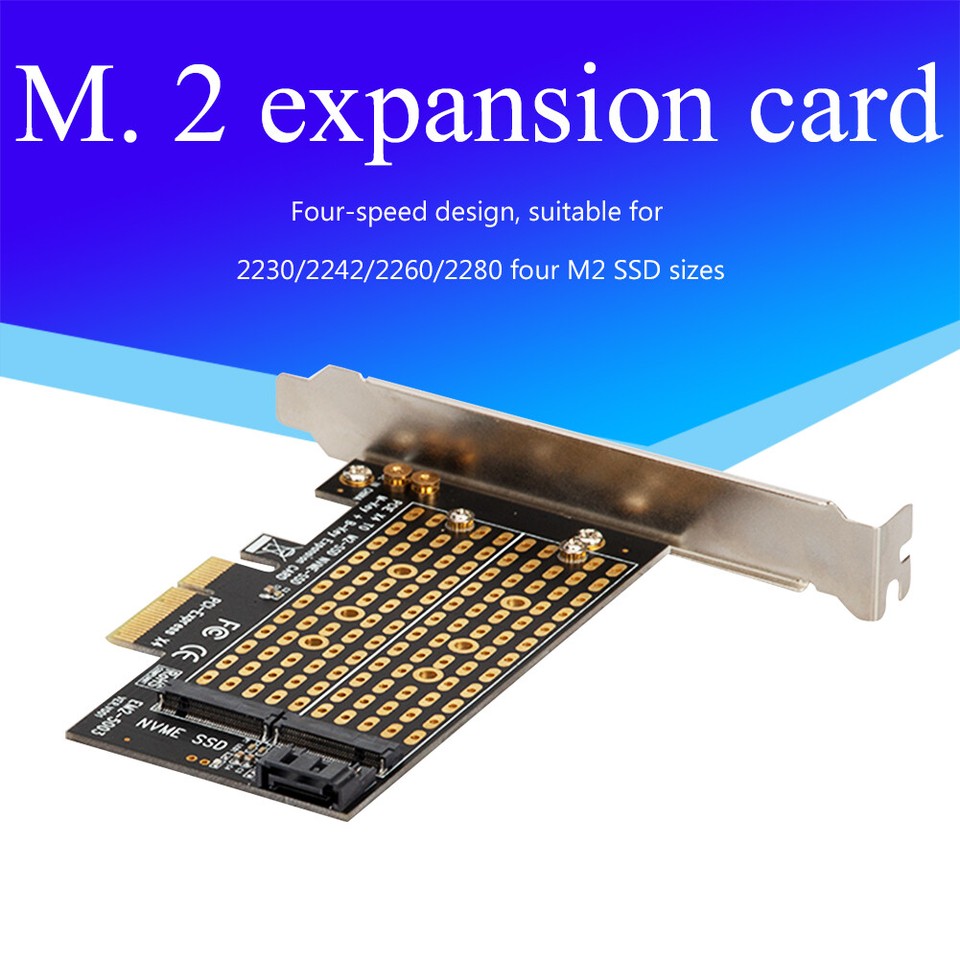 Dual M.2 to PCI-E 3.0 X4 Adapter for PCIe NVMe SATA M2 SSD 2230 2242 ...