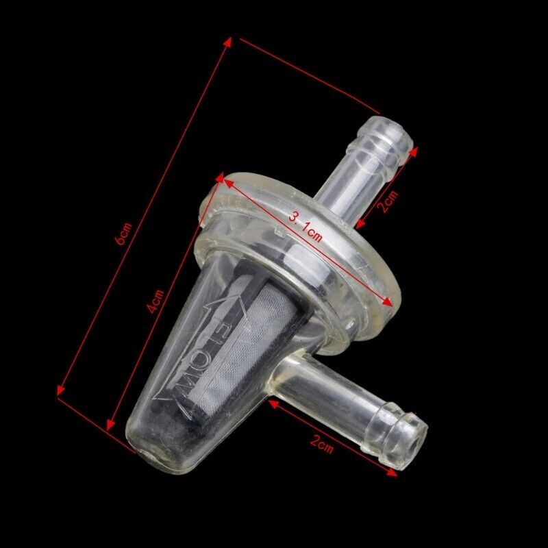 Clear Inline Fuel Filter 90 Degree Right Angle For Motorcycle 1/4" 5/16 ...