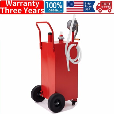 🔥Fuel Caddy 40 Gallon Portable Fuel Tank With Wheels Manual Fueling ...