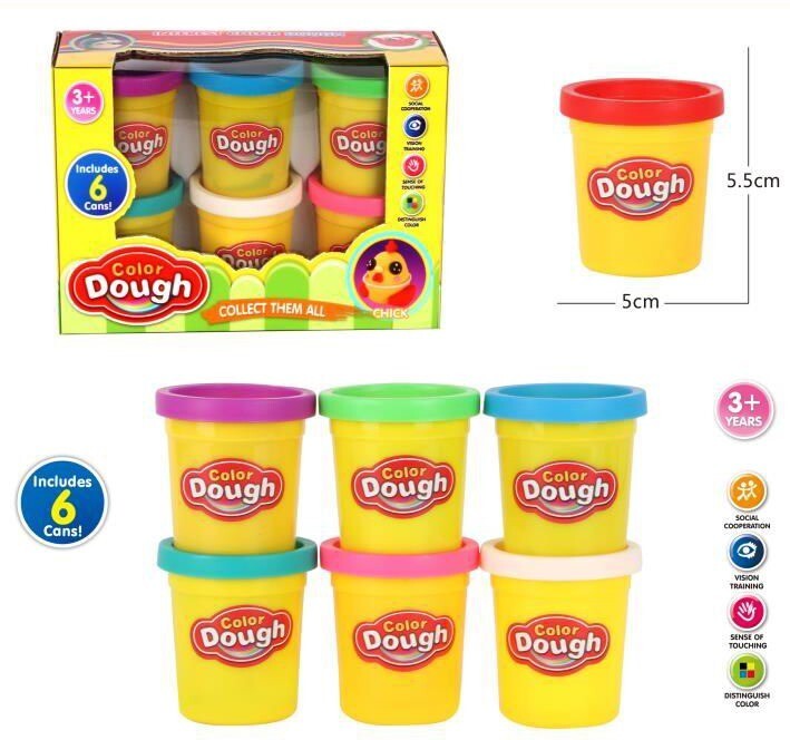Fun Colour Dough Shape Play Pots 6 colours Random Choice 100g Pot for ...